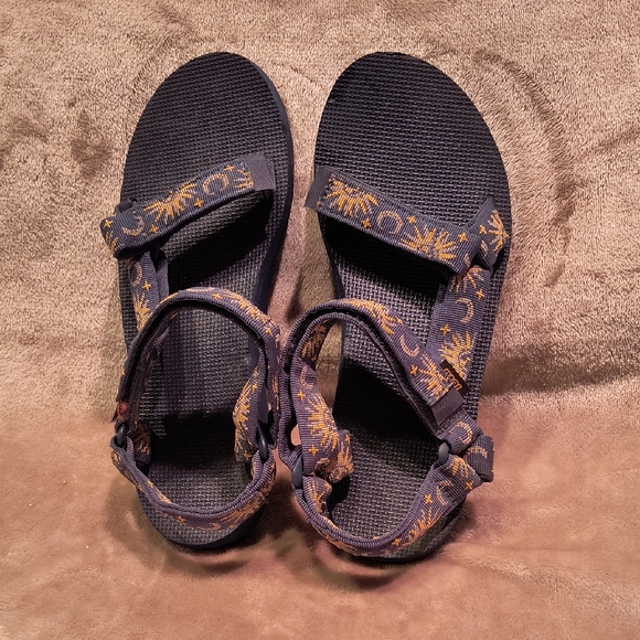 Teva | Shoes | Teva Blue And Gold Sandals Womens | Poshmark